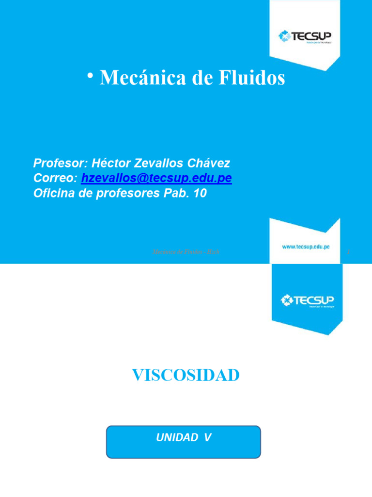 S06 Mecánica de Fluidos 3C22 H - Zevallos | PDF | Viscosidad | Líquidos