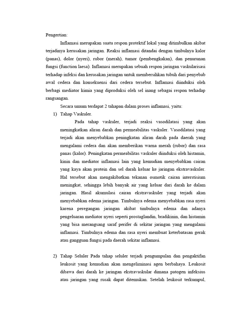 Proses Inflamasi: Tahap Vaskuler dan Seluler | PDF | Sains & Matematika