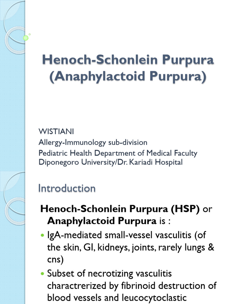 Henoch-Schonlein Purpura | PDF | Clinical Medicine | Epidemiology