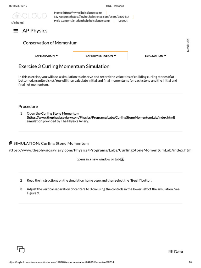 HOL - Instance-Conservation of Momentum4 | PDF | Momentum | Collision