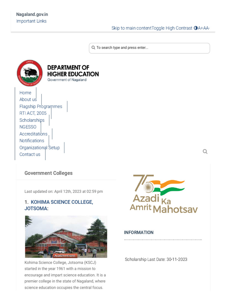 Government Colleges - Department of Higher Education | PDF | College ...
