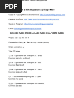 Alfabeto Russo Com Exemplos | PDF