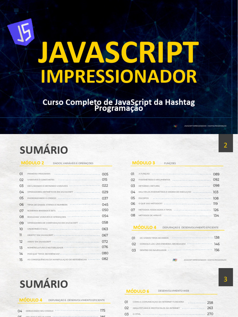 Curso Completo de JavaScript Hashtag | PDF | Script Java | Exponenciação