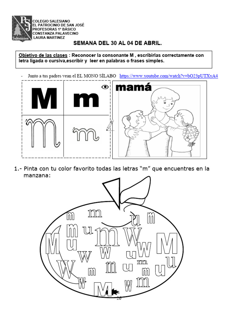 Letra M | Descargar gratis PDF | Escritura