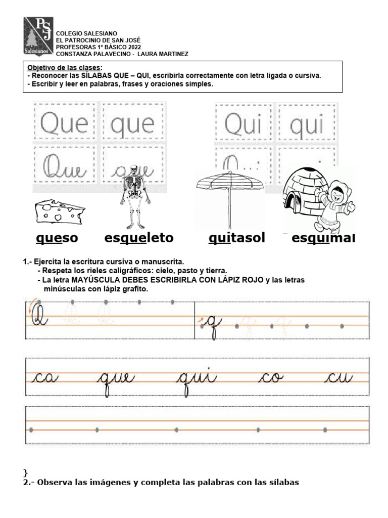 SÍLABA QUE-QUI - Signos de Int y Excla | PDF | Comunicación escrita ...