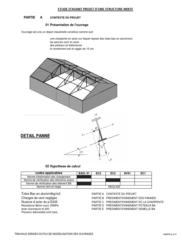 Étude Préliminaire Structure Mixte | PDF | Treillis (assemblage ...