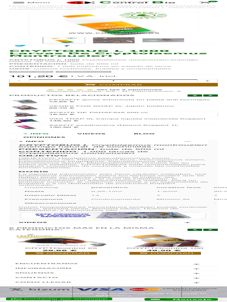 CRYPTOBUG L Cryptolaemus Montrouzieri | PDF | Agricultura | Insectos y humanos