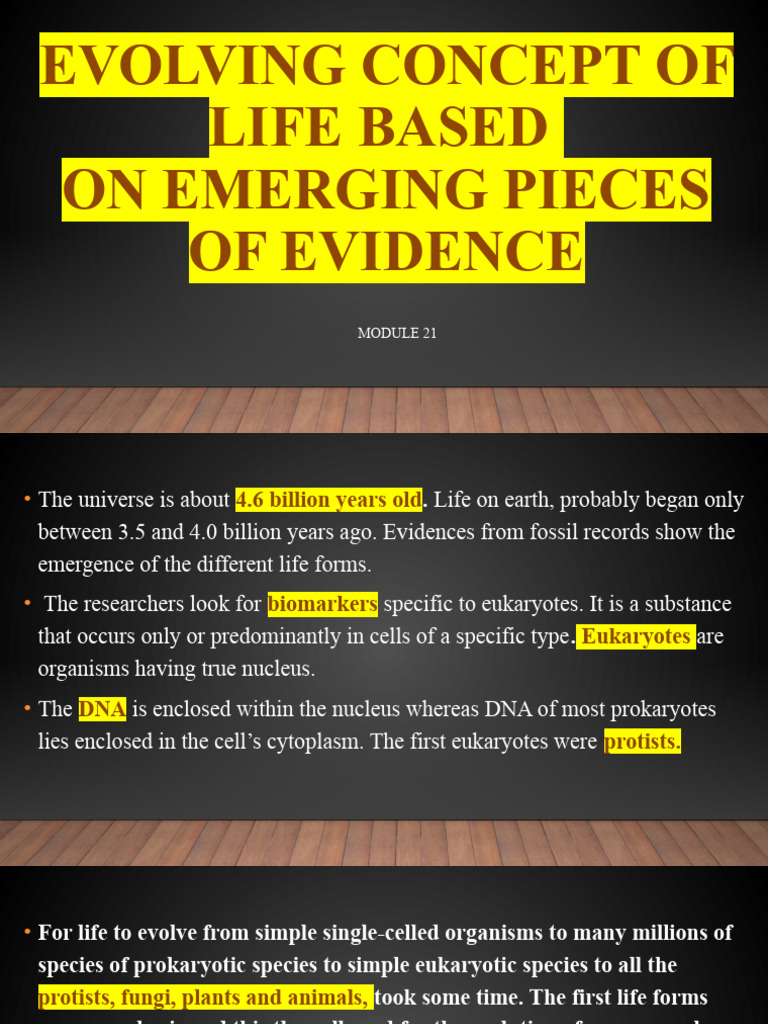 Evolving Concept of Life MODULE 1 | PDF | Cell (Biology) | Life