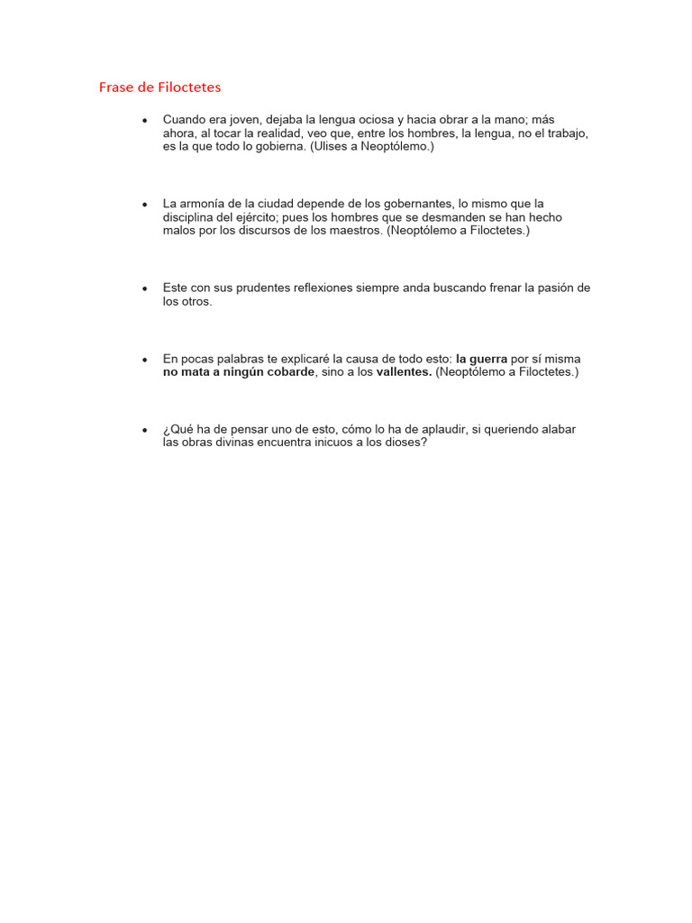 Frase de Filoctetes | PDF | Derecho