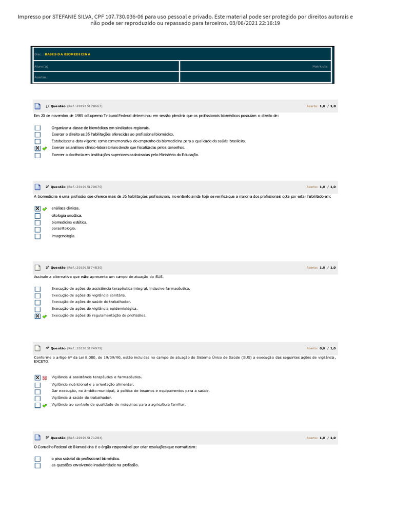 Prova Bases de Biomedicina | PDF | Remédio | Farmacêutico Prova Bases de Biomedicina | PDF | Remédio | Farmacêutico