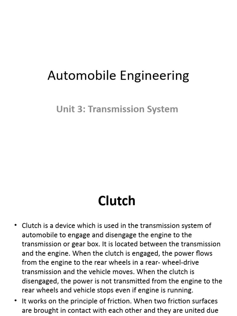 Overview of Automobile Clutch Systems | PDF | Clutch | Manual Transmission