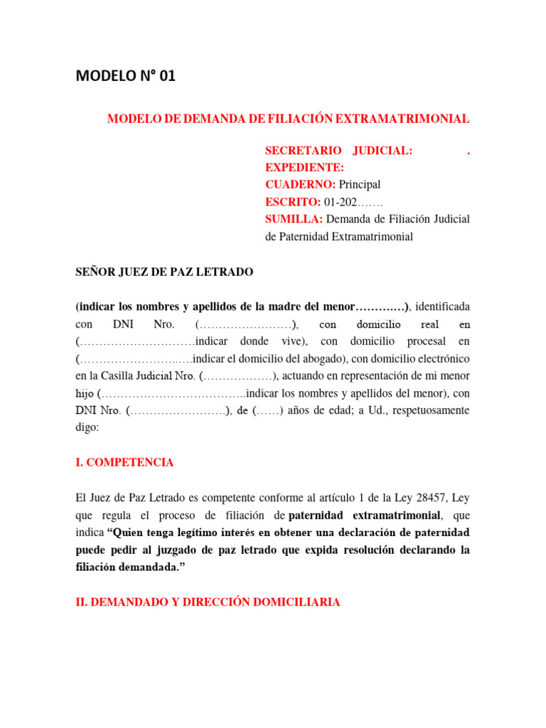 MODELOS DE DEMANDAS DPC 1 | PDF | Demanda judicial | Divorcio