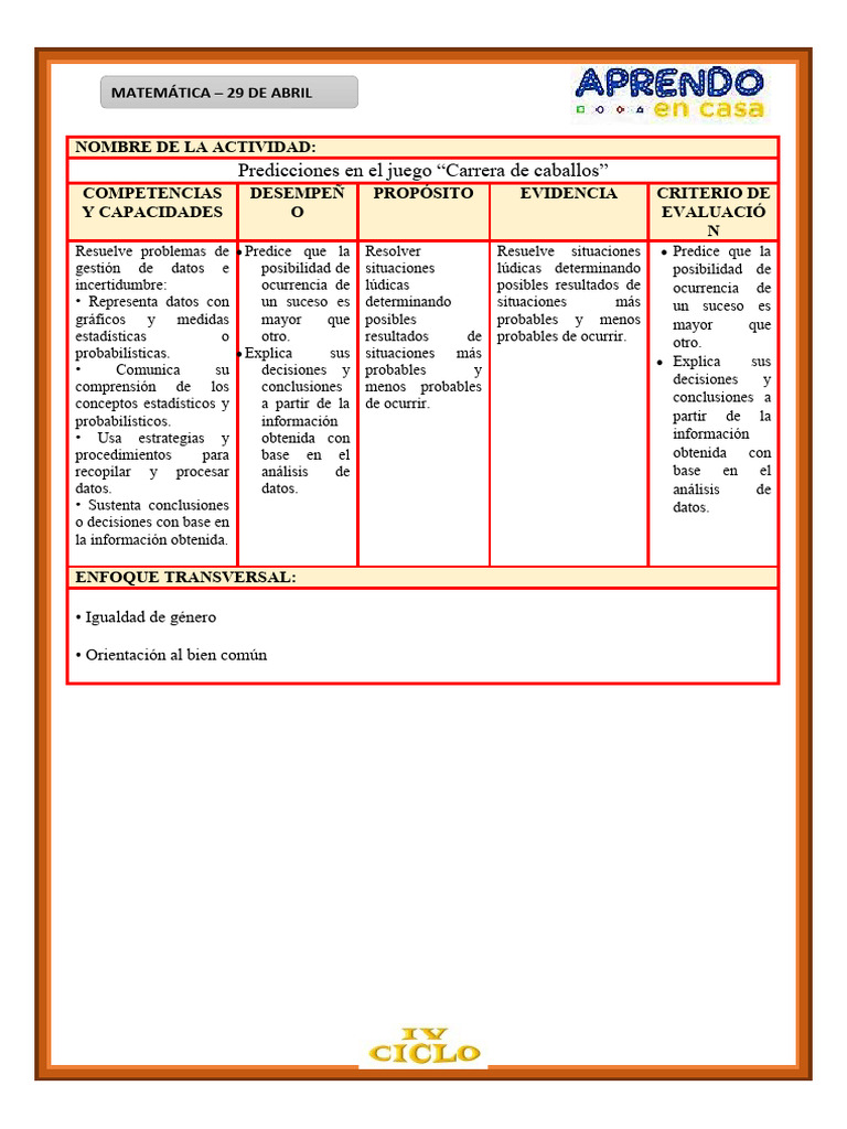 MATEAPRENDO - JUEVES 29 - IV CICLO - SEM 4 (2) Miriam 2021 | PDF | Estadísticas | Información