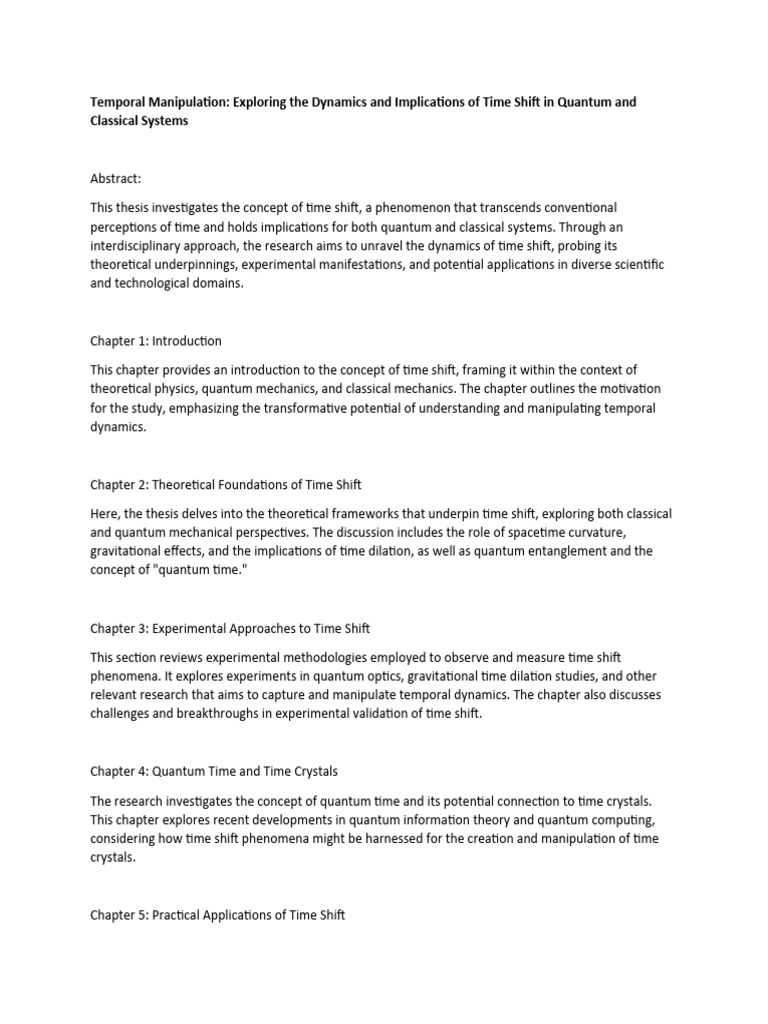 Temporal Manipulation | PDF | Time | Quantum Mechanics