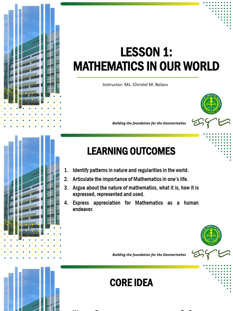Mmw Lesson 1.Pptx | PDF | Pattern | Mathematics