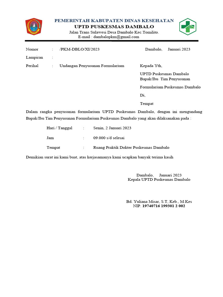 Undangan Penyusunan Formularium Pdf