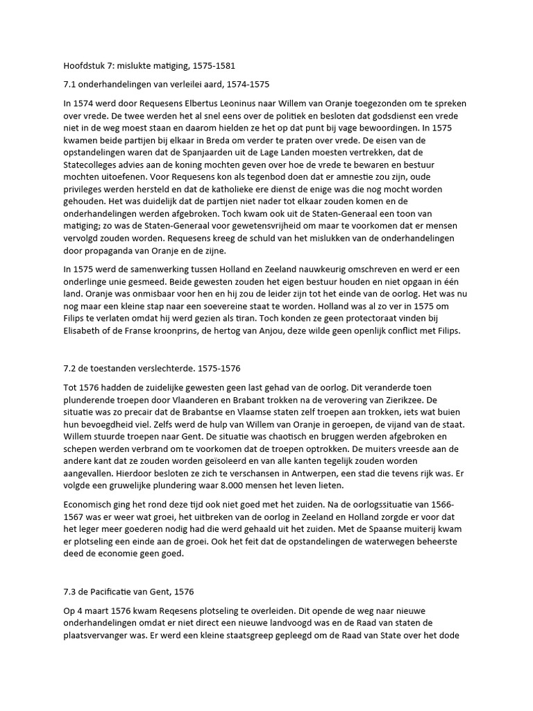 Samvt. 80 Jarige Oorlog Hoofdstuk 7 | PDF