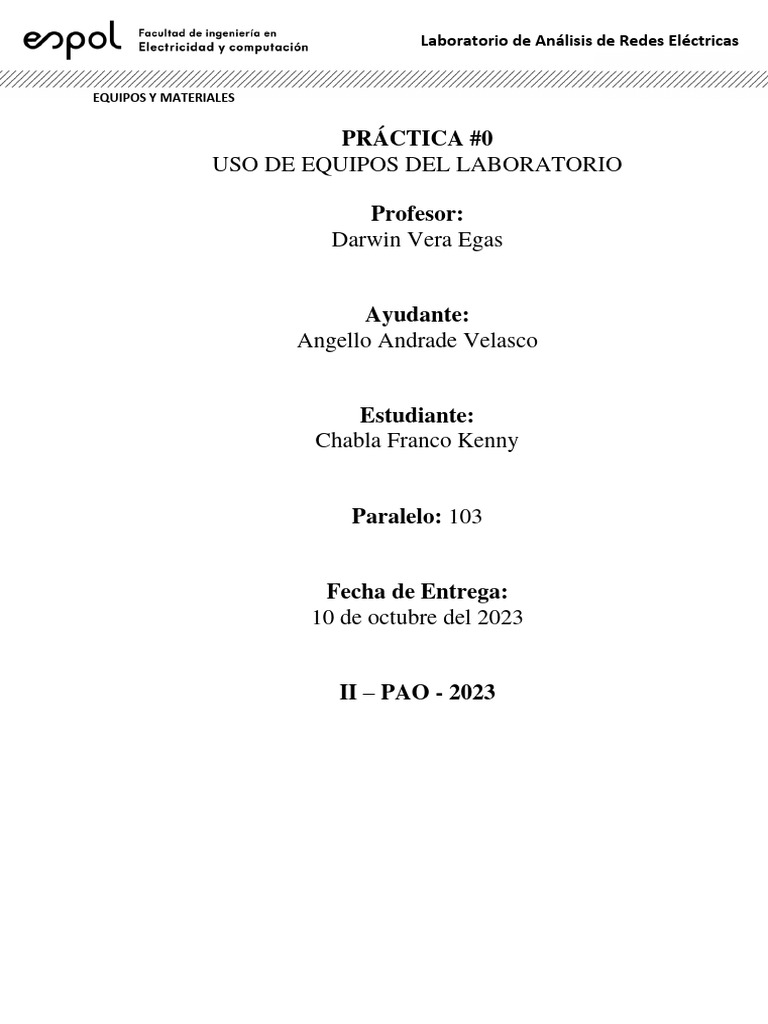 Practica 0 | PDF | Corriente eléctrica | Generador eléctrico