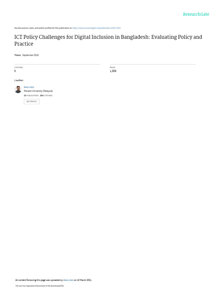 Thesis DCLead Abdul-Final | PDF | Information And Communications Technology | Policy