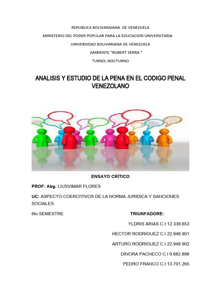 Ensayo Critico La Pena en Copp | PDF | Castigos | Derecho penal