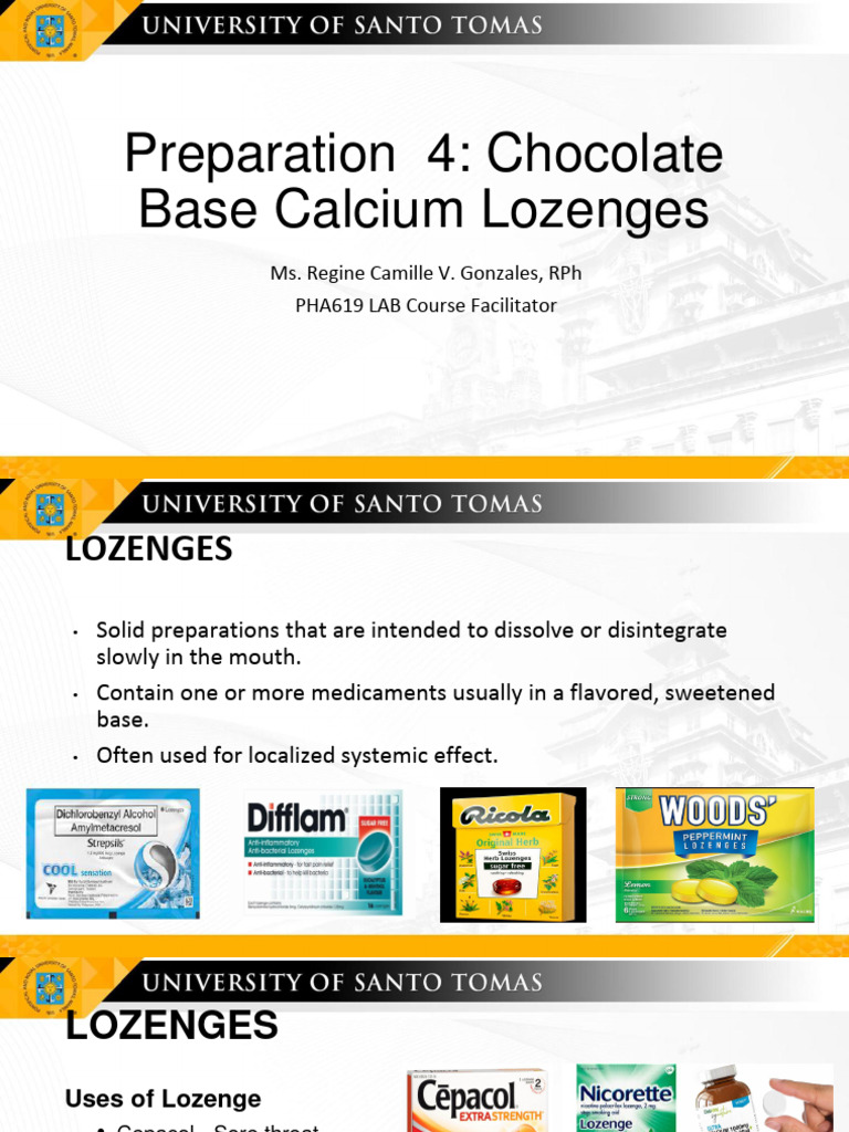 Chocolate Calcium Lozenges Preparation Guide | PDF | Calcium | Magnesium