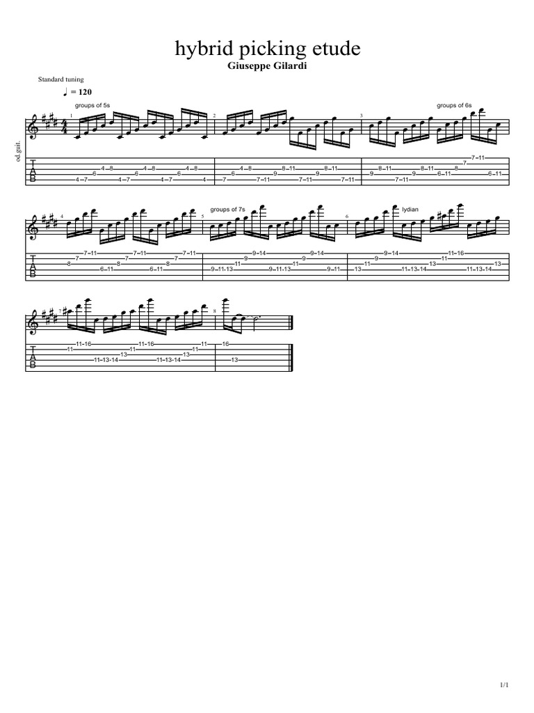 Hybrid Picking Etude | PDF