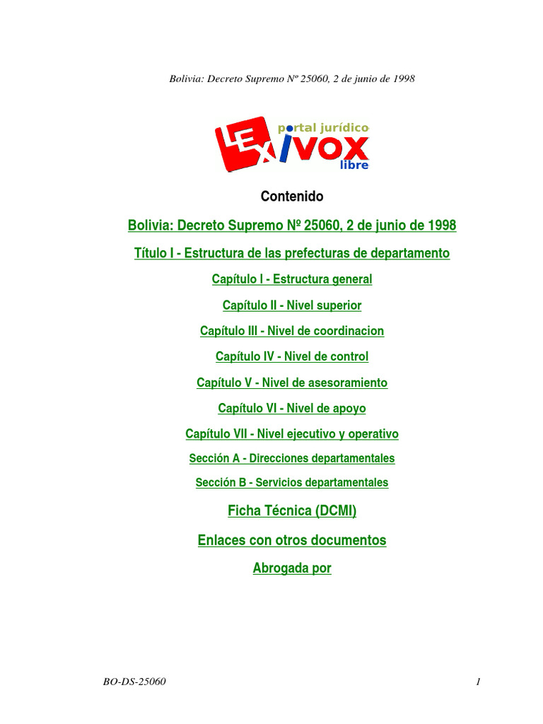DS-25060 de 020698 Creacion de Los Sedcam Como Organo Operativo de Las ...