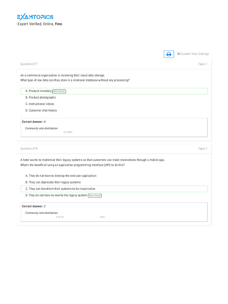 Cloud Digital Leader Exam - Free Actual Q&As, Page 20 - ExamTopics ...