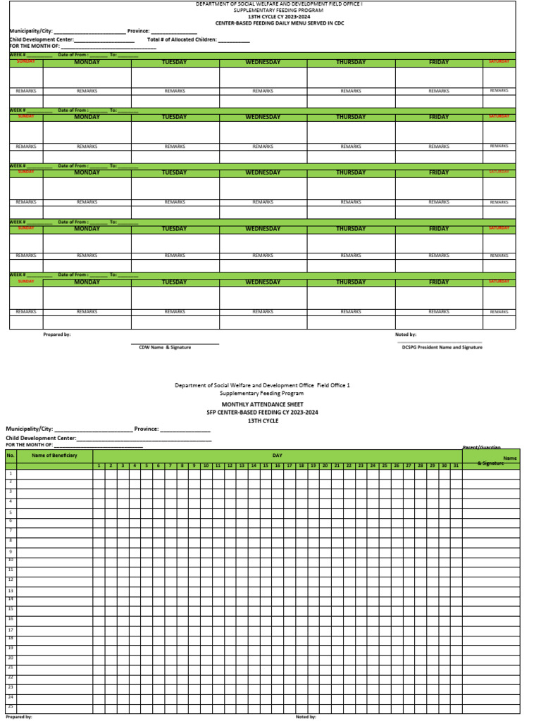13th Cycle Attendance Sheet | PDF