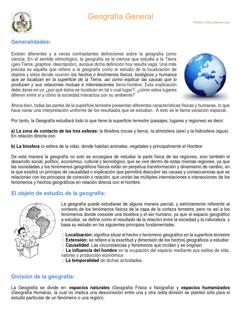 Introducción a la Geografía General | PDF | Geografía | Geografía Física