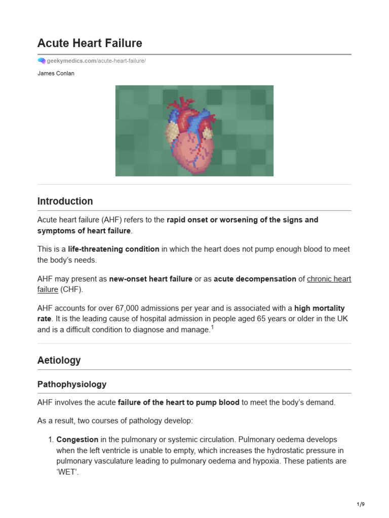 Acute Heart Failure | PDF | Heart Failure | Myocardial Infarction