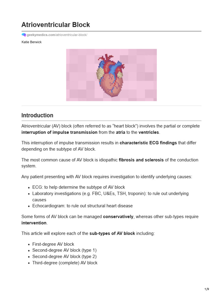 Atrioventricular Block | PDF | Medical Specialties | Cardiovascular ...