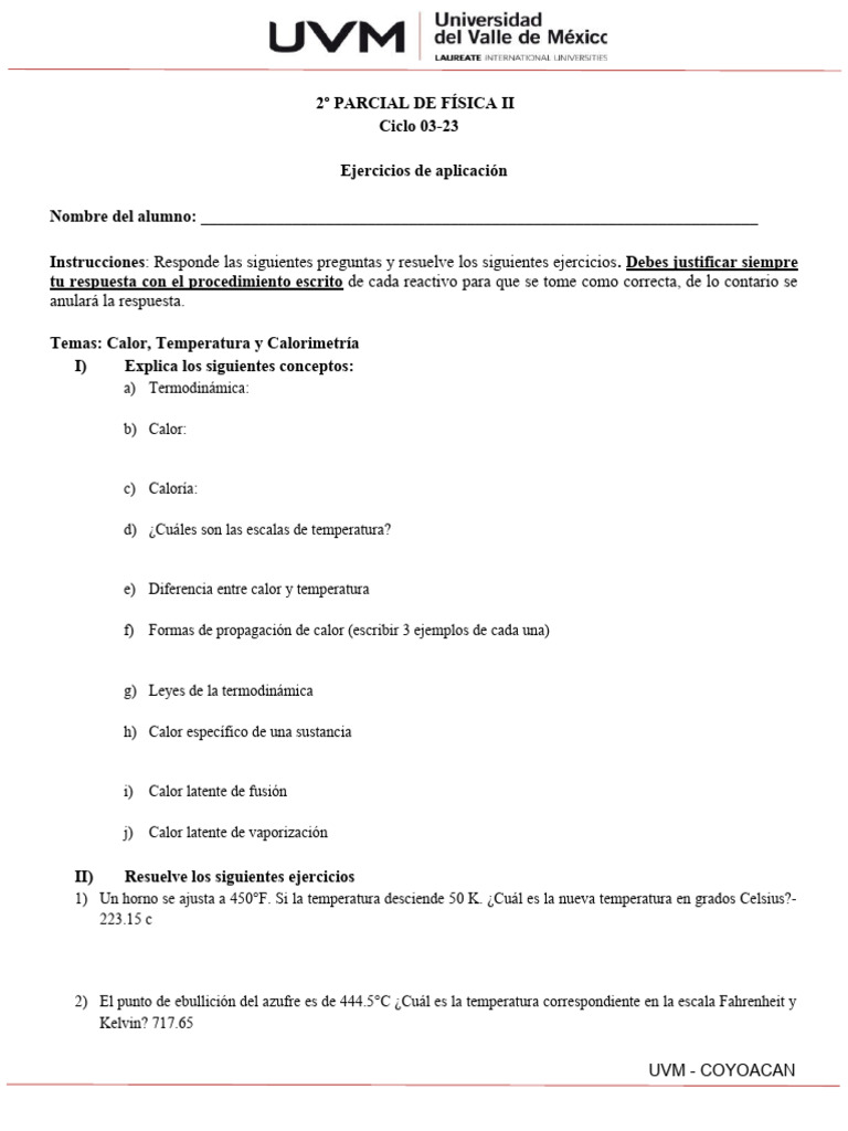 Ejercicios de Aplicacion F2 - SP 03-2023 | PDF | Celsius | Temperatura