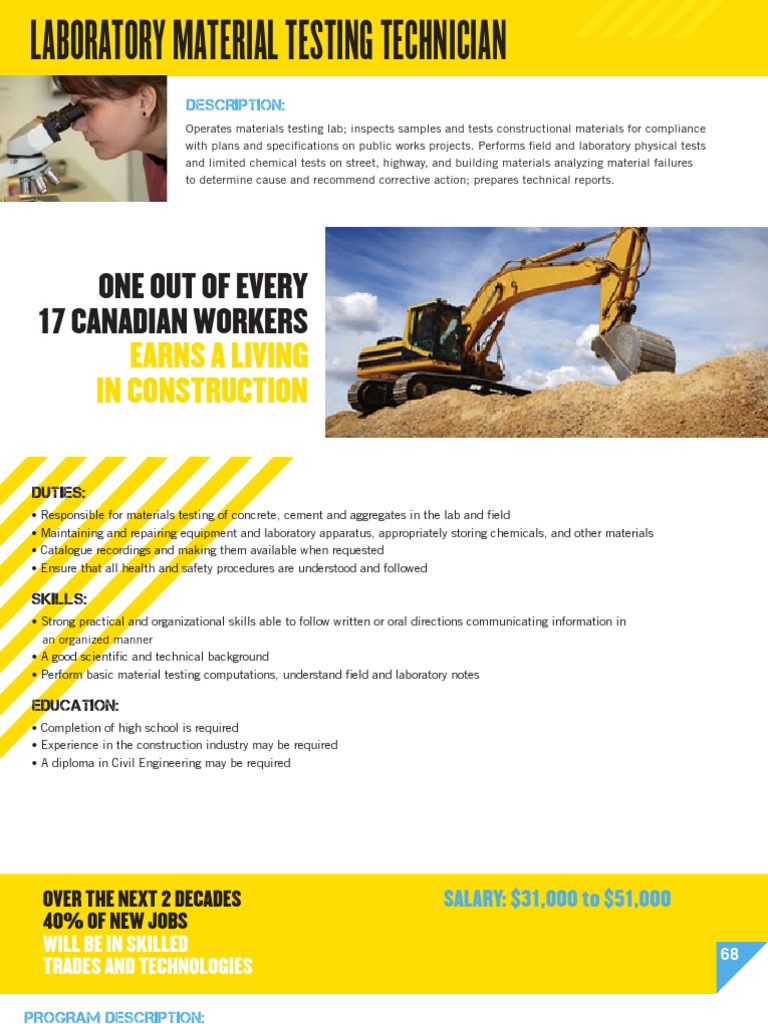 Laboratory Materials Technician Overview | PDF | Civil Engineering ...