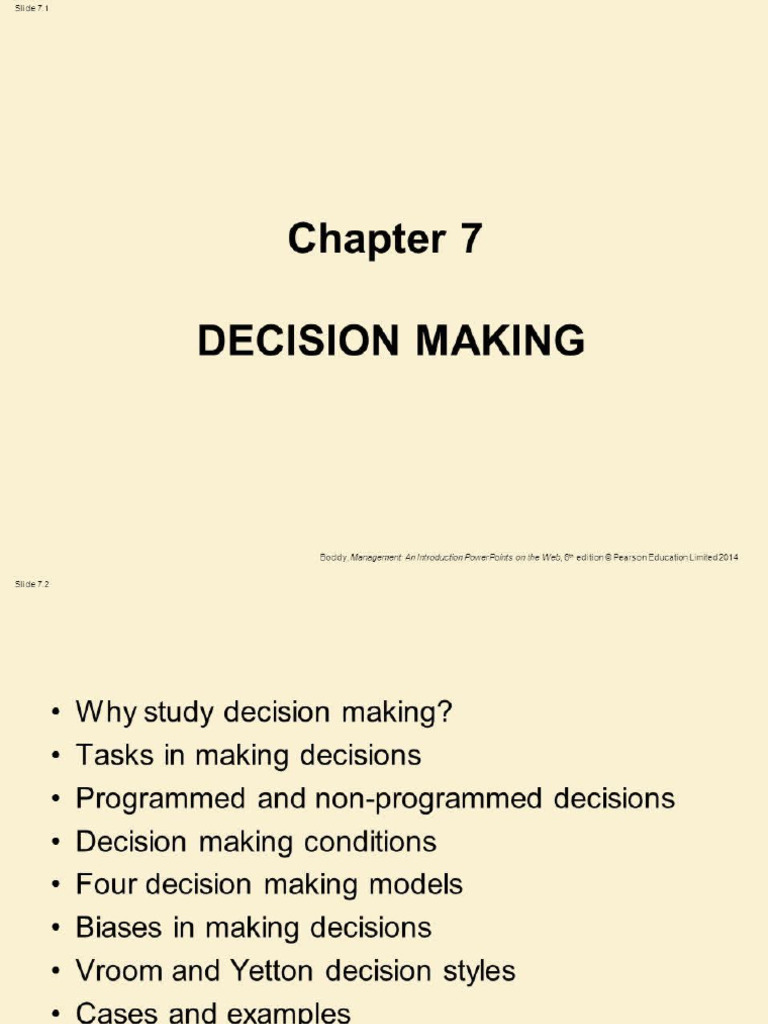 Chapter 7 - Decision Making | PDF