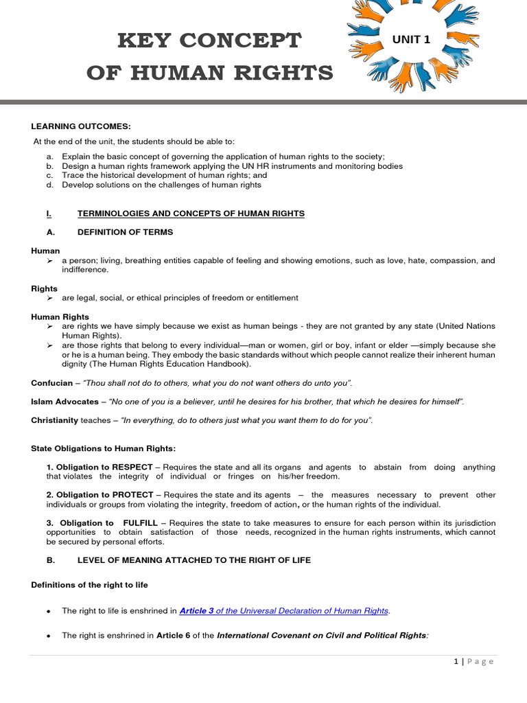 Unit I Students | PDF | Human Rights | United States Bill Of Rights