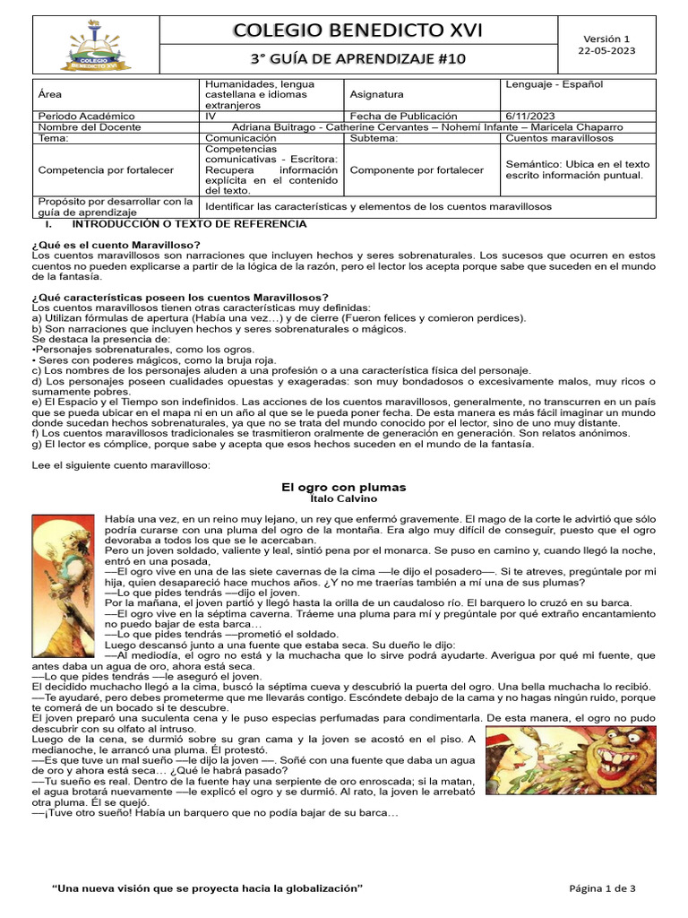 3 GRADO GUÍA No11 ESPAÑOL | PDF | Narración