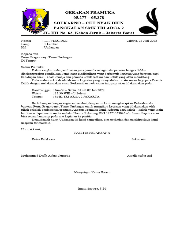 Surat Undangan Perjusa | PDF