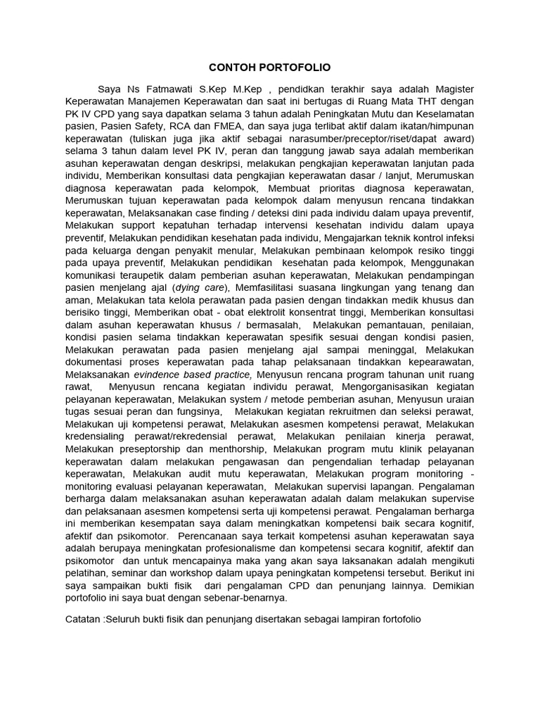 Contoh Portofolio | PDF | Pengembangan Diri