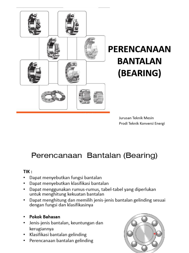 Perencanaan dan Klasifikasi Bantalan | PDF