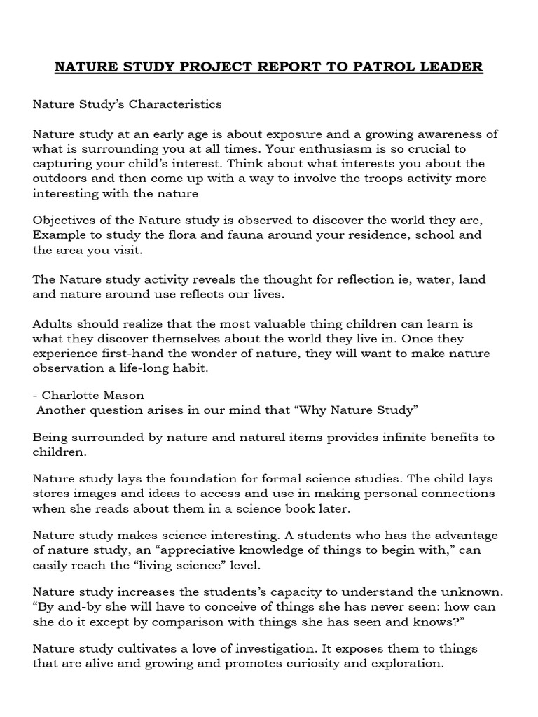 Nature Study Project Report for Scouts | PDF | Nature | Birds