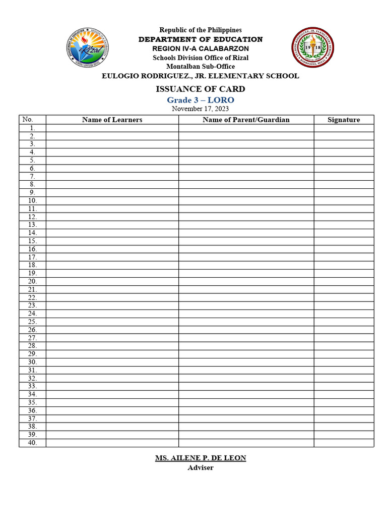 Issuance of Card Attendance | PDF | Wellness