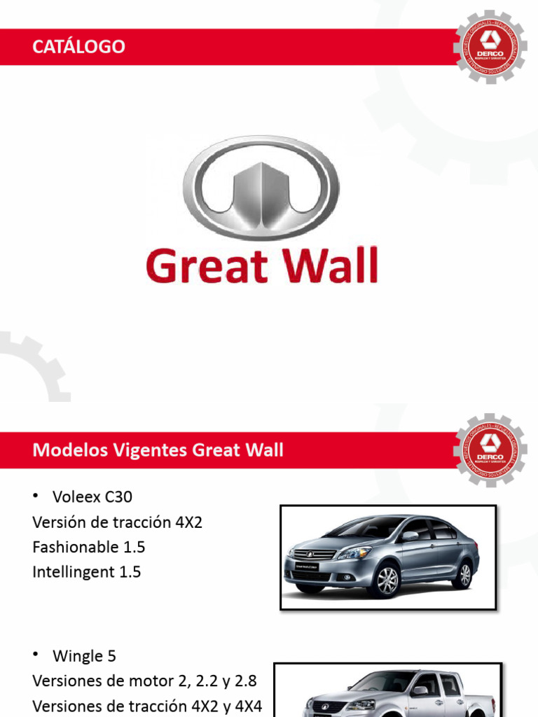 Catálogo de Modelos Great Wall | PDF | Tracción en las cuatro ruedas ...