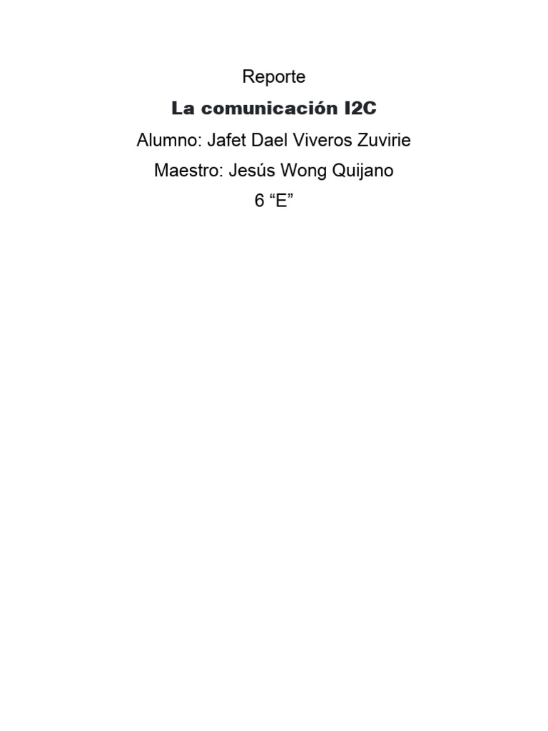 Comunicacion I2C | PDF | Arduino | Comunicación