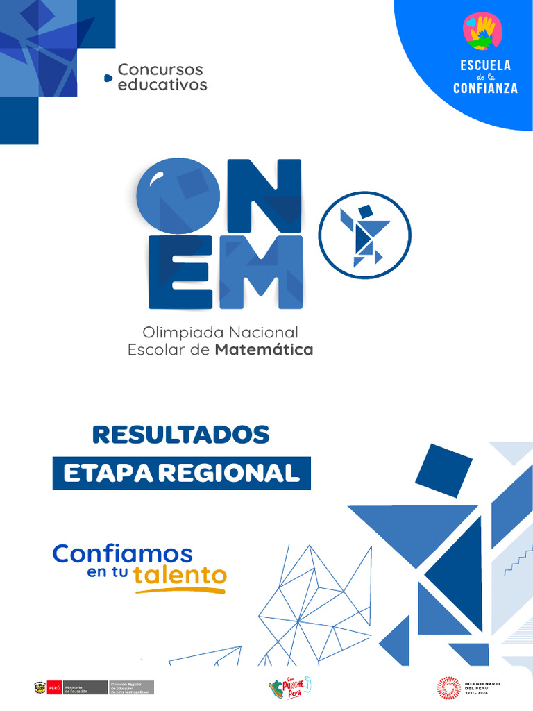 Resultados Etapa Regional Consurso Educativo ONEM | PDF | Perú