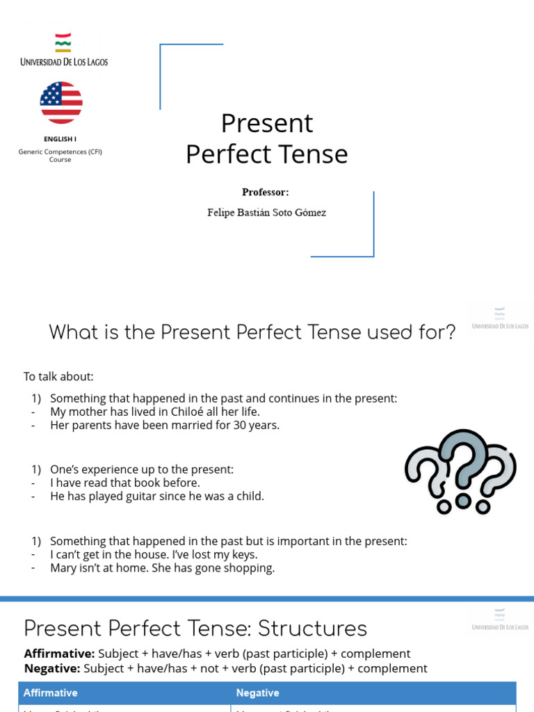 Present Perfect Tense | PDF | Verb | Perfect (Grammar)