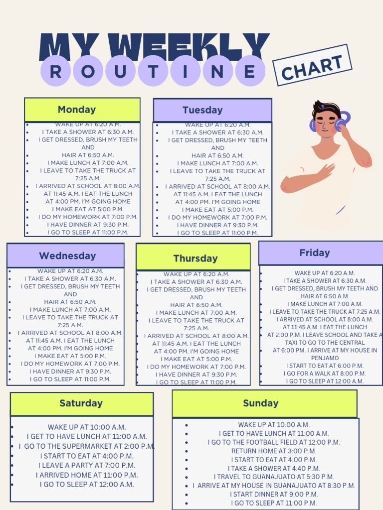 My Weekly Routine Chart | PDF