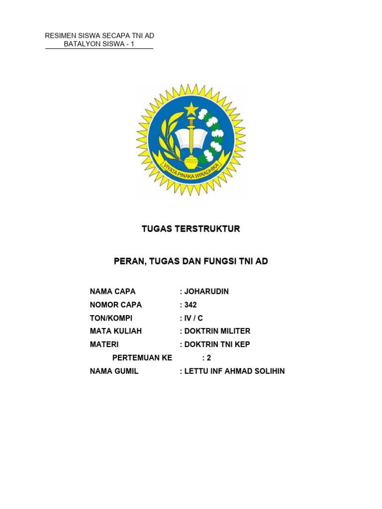 342 Johar TT 2 Doktrin Tni Ad Kep | PDF