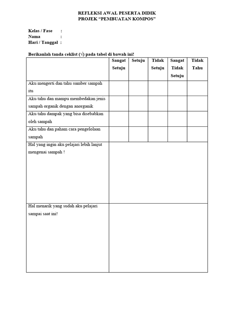 Refleksi Proyek Pembuatan Kompos | PDF