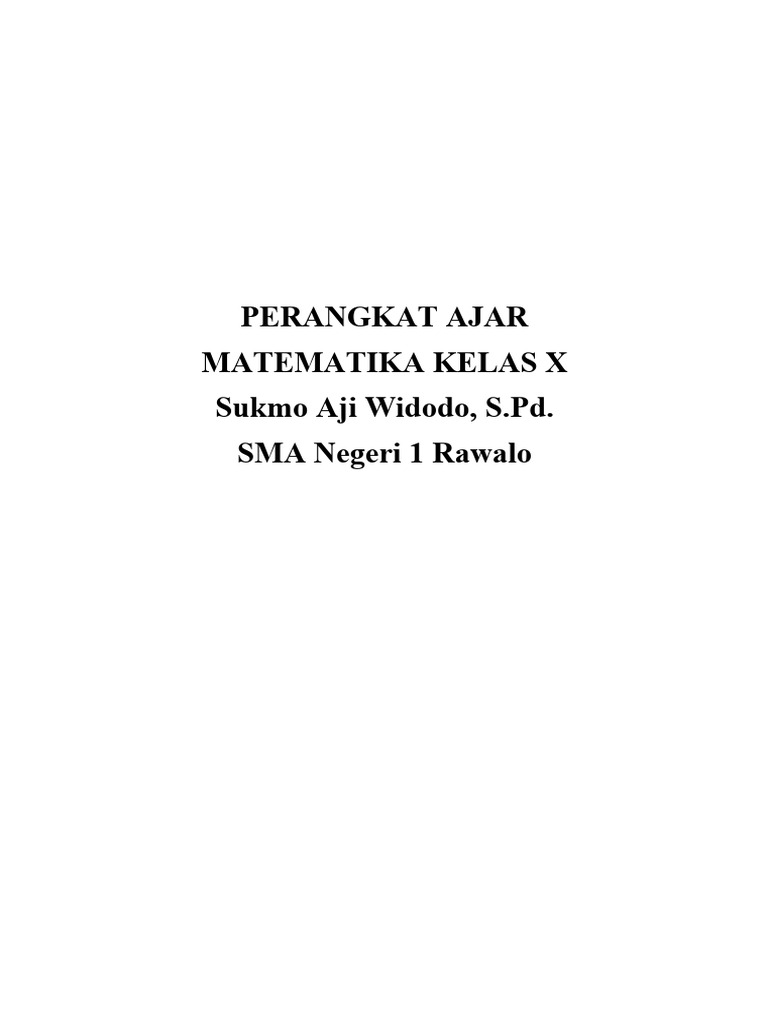 Modul Ajar MTK KLS X | PDF | Metode & Bahan Ajar